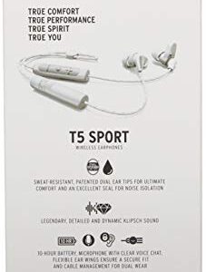 Klipsch T5 Sport Headphones (White), 3.1 x 2.4 x 1.2 Inches