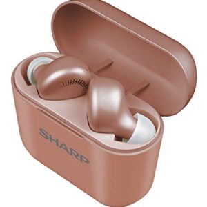 Sharp HP-TW10 True Wireless Splashproof Stereo Earphones, Rose Gold