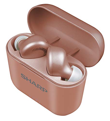 Sharp HP-TW10 True Wireless Splashproof Stereo Earphones, Rose Gold