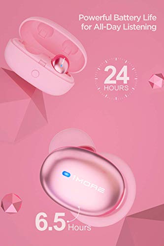 1MORE Stylish True Wireless in-Ear Headphones - Bluetooth - 6.5 Hours of Battery - 15-Minute Quick Charge for 3 Hours of Use – Portable Charging Headphone Case Included - Pink (Renewed)