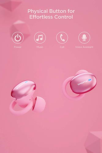 1MORE Stylish True Wireless in-Ear Headphones - Bluetooth - 6.5 Hours of Battery - 15-Minute Quick Charge for 3 Hours of Use – Portable Charging Headphone Case Included - Pink (Renewed)