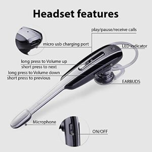 VOLT+ TEK STYZ Headset Compatible with Oppo A1 Pro 5G in Ear Wireless Bluetooth Noise Canceling Earpiece (Black/Silver)