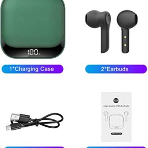 Smart-life TWS BT 5.0 Headphones with Charging Case, Touch Control Waterproof Sports Earphone with Mic Stereo Bluetooth Headset Type-C Charging 24H Playback for Home,Office (Green)