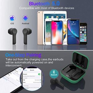 Smart-life TWS BT 5.0 Headphones with Charging Case, Touch Control Waterproof Sports Earphone with Mic Stereo Bluetooth Headset Type-C Charging 24H Playback for Home,Office (Green)