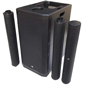 EMB 10BT PK1 1500W Tower Bluetooth All-in-One Linear Array PA Portable Linkable Speaker - Perfect for Home/Karaoke/Birthday/DJ Party/Meeting/Camp/Jobsite/Construction