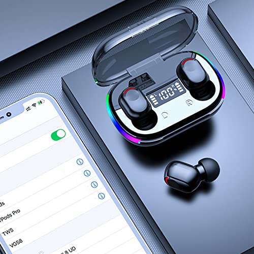 K10 Bluetooth 5.3 Mini Wireless Earbuds with Charging Case, True Wireless Noise Cancelling Earbuds in Ear Light-Weight Headphones Built-in Microphone IPX5 Waterproof Premium Sound Sport Headset