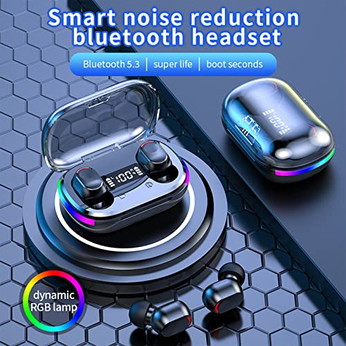 K10 Bluetooth 5.3 Mini Wireless Earbuds with Charging Case, True Wireless Noise Cancelling Earbuds in Ear Light-Weight Headphones Built-in Microphone IPX5 Waterproof Premium Sound Sport Headset