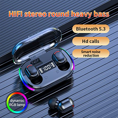 K10 Bluetooth 5.3 Mini Wireless Earbuds with Charging Case, True Wireless Noise Cancelling Earbuds in Ear Light-Weight Headphones Built-in Microphone IPX5 Waterproof Premium Sound Sport Headset