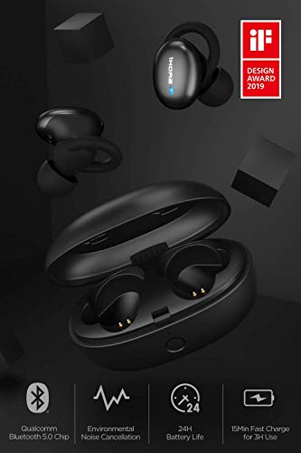 1MORE Stylish True Wireless Earbuds, Bluetooth 5.0, 24-Hour Playtime, Stereo In-Ear Headphones with Charging Case, Built-in Microphone, Alternate Pairing Mode (Renewed)