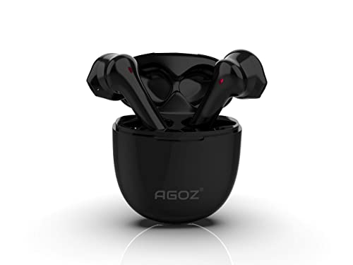 AGOZ Updated Version TWS Wireless Earbuds Bluetooth Headphones Headset w/Charging Case for iPhone 14 13 12 11, Galaxy Note 20, S21 S22, A02s A32 A42 A52, OnePlus,Google Pixel, Motorola One 5G(Black)