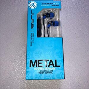 JLab JBuds Metal Earbuds, Black/Electric Blue