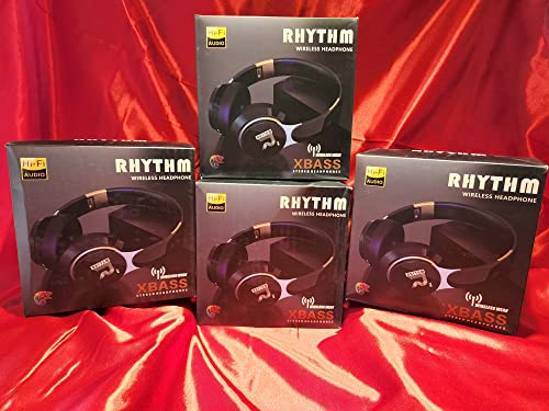 RHYTHM Wireless Headphones HD Sound Quality with Extra XBASS Wired & Bluetooth Microphone: Built in Playback Control, Black