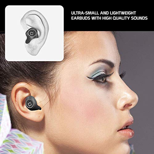 Wireless V5 Bluetooth Earbuds Compatible with Samsung Galaxy A21s with Charging case for in Ear Headphones. (V5.0 Black)