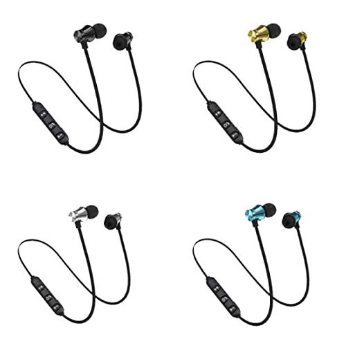 Bluetooth V4.2+EDR Wireless Head Phones Athlete Sport Series, 4-Colors, Dual Track, Stereo HiFi w/mic,Excellent Base (Blue)