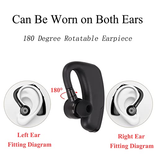 Bluetooth Earphone, V9 Single Ear Bluetooth Earphone Wireless Ear Hook Earphone Sports Driving Business Earphone