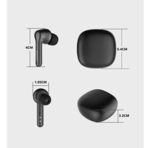 rockmia Ture Wireless in-Ear Earbuds Mini Noise Cancelling Headphones Built-in Mic, Bluetooth 5.0 Headphones Compatible with Apple & Android(Black, T1)