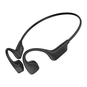 bone conduction headphones wireless bluetooth 5.3 for sports, swimming, walking, running, music, travel with build-in microphone and memory card space black