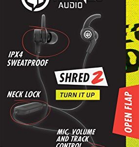 Wicked Audio Shred2 — Wireless Bluetooth Sweat Proof Earbud — Noise Isolating Wireless Earbuds Bluetooth Headphones, Workout and Running Headphones with Microphone and Track Control — Lime Freak