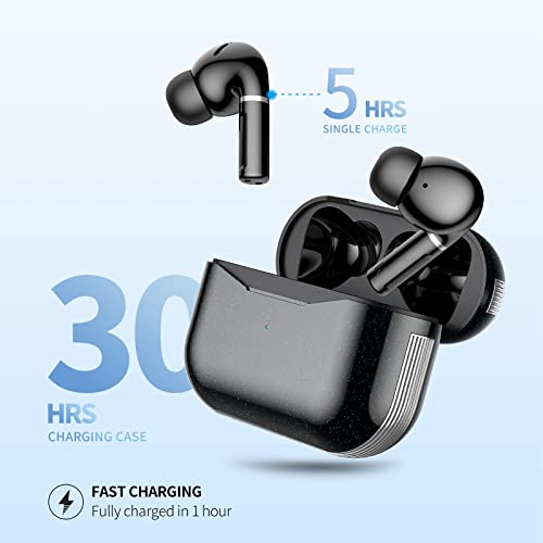 MPWHYL Bluetoth 5.2 Headphones, Active Noise Canceling Wireless Earbuds, Deep Bass in Ear Earphones, 30H Playtime with Charging Case, Portable for Work Commuting Gameing