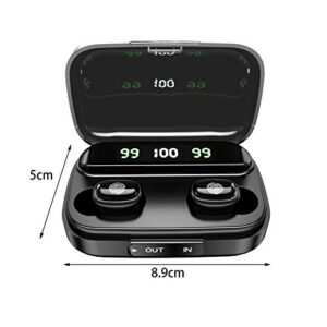 Heave Bluetooth 5.1 Wireless Active Noise Cancelling Mic Headset Earbuds,6 Hours Playback Time in Ear Ear Bud Earphone with Charging Case for Sport Travel Gym Workout Blue