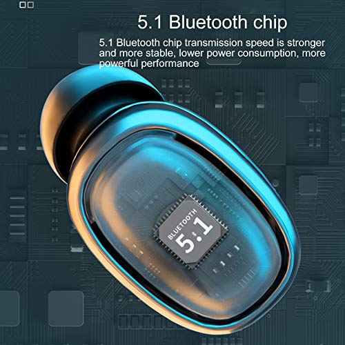 Heave Bluetooth 5.1 Wireless Active Noise Cancelling Mic Headset Earbuds,6 Hours Playback Time in Ear Ear Bud Earphone with Charging Case for Sport Travel Gym Workout Blue