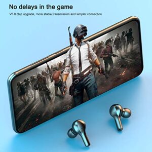 Dyllutrwhe Earphones Bluetooth Wireless R3 TWS Waterproof Bluetooth 5.0 Wireless HiFi Stereo Earphones with Microphone Black