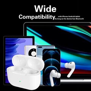 Wireless Earbuds Bluetooth 5.3 IPX7 Waterproof Stereo Earphones Long Battery with Mic Noise Reduction Bluetooth Headphones with Charging Case for iPhone Android Phone White