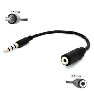 headphone adapter for galaxy a10e, 2.5mm to 3.5mm earphone jack converter earbud headset audio adaptor mic support compatible with samsung galaxy a10e