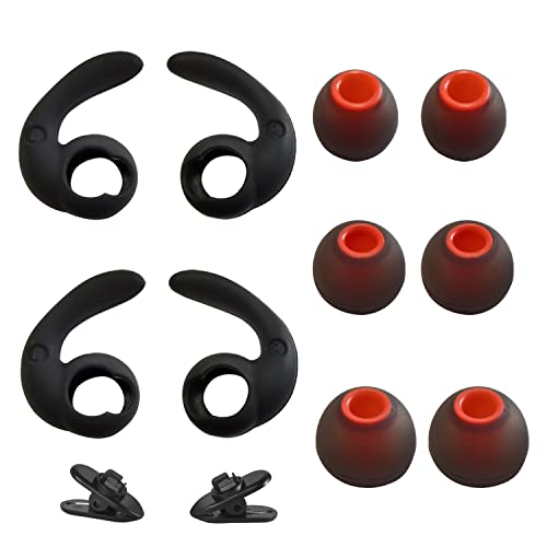 Luckvan Replacement Earbuds Tips Anti Slip Silicone Earhooks Earbuds Cover Eartips Fins Wings Earphones Stabilizer for in-Ear and Ear Canal Earbuds M