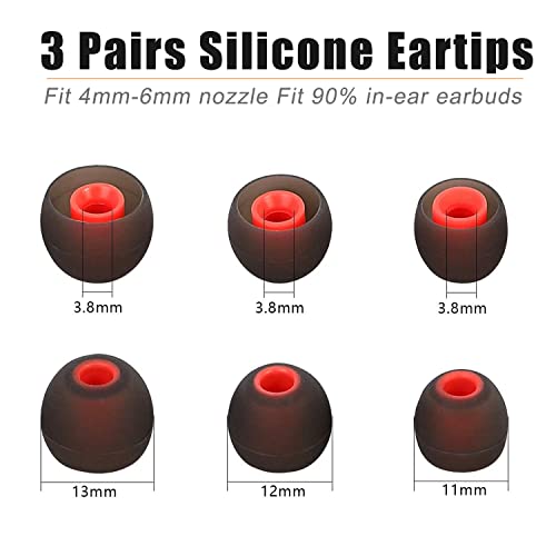 Luckvan Replacement Earbuds Tips Anti Slip Silicone Earhooks Earbuds Cover Eartips Fins Wings Earphones Stabilizer for in-Ear and Ear Canal Earbuds M