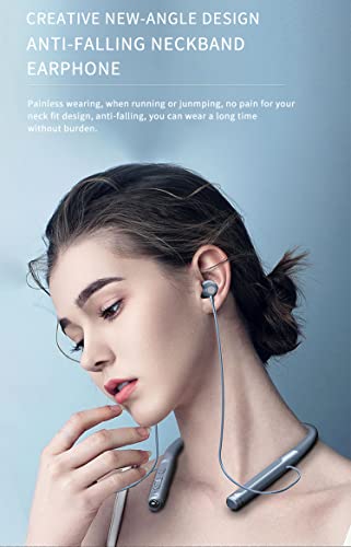 Neckband Bluetooth Headphones Around The Neck Wireless Earbuds with Microphone Flashlight Waterproof Sport Headset Noise Cancelling Ear Buds 120H Playtime for Running Cycling Cell Phone Android iOS