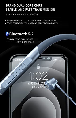 Neckband Bluetooth Headphones Around The Neck Wireless Earbuds with Microphone Flashlight Waterproof Sport Headset Noise Cancelling Ear Buds 120H Playtime for Running Cycling Cell Phone Android iOS