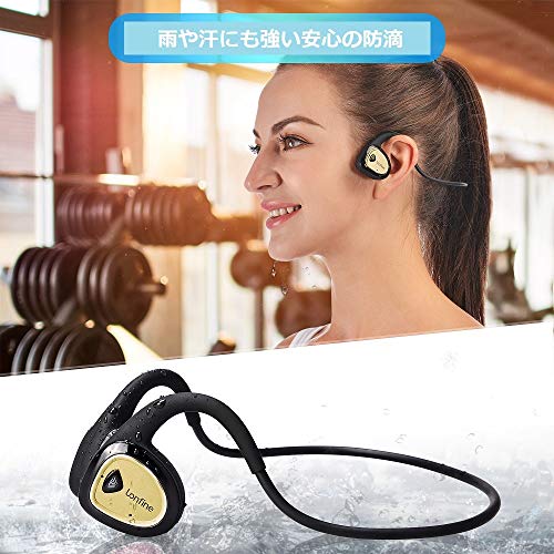 LonFine Air Open Ear Wireless Bone Conduction Headphones, Built-in Microphones Lightweight Sweat Resistant Bluetooth Headsets for Running Cycling Hiking & Outdoor Calls, Painless Wearing