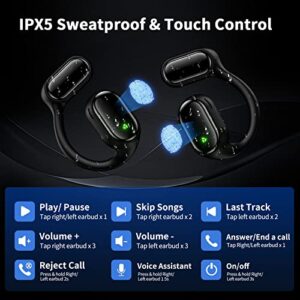 Open Ear Wireless Earbuds for iPhone 14 Pro Max 13 COOYA Bluetooth 5.3 Headphones with Dual 16mm Dynamic Drivers 32H Playtime IPX5 Waterproof Sport Headsets for Samsung Galaxy S22 Ultra Flip 4 Pixel 7