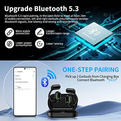 Open Ear Wireless Earbuds for iPhone 14 Pro Max 13 COOYA Bluetooth 5.3 Headphones with Dual 16mm Dynamic Drivers 32H Playtime IPX5 Waterproof Sport Headsets for Samsung Galaxy S22 Ultra Flip 4 Pixel 7