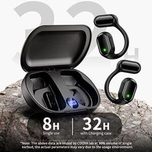 Open Ear Wireless Earbuds for iPhone 14 Pro Max 13 COOYA Bluetooth 5.3 Headphones with Dual 16mm Dynamic Drivers 32H Playtime IPX5 Waterproof Sport Headsets for Samsung Galaxy S22 Ultra Flip 4 Pixel 7