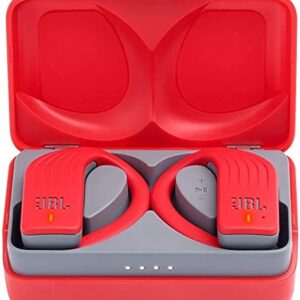 JBL TWS True Wireless in-Ear Headphones Bundle with Deluxe Hardshell Case (Endurance Peak, Red) (Renewed)