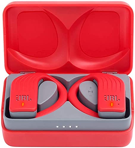 JBL TWS True Wireless in-Ear Headphones Bundle with Deluxe Hardshell Case (Endurance Peak, Red) (Renewed)