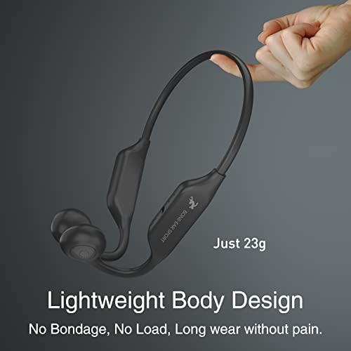 doqo Bone Conduction Headphones, Open Ear Headphones with MIC, Wireless Bluetooth 5.2 Sport Headset IP65 Sweat Resistant for Running, Bicycling, Hiking, Yoga -Black (Frosted Black)