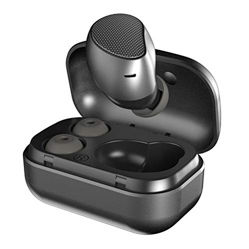 SL-S1 True Wireless in-Ear Premium Mono-Earbud with Magnetic Charging Case Bluetooth IPX5 Waterproof Sweatproof Noise Reduction iPhone Android LG Huawei Samsung HTC (Black)