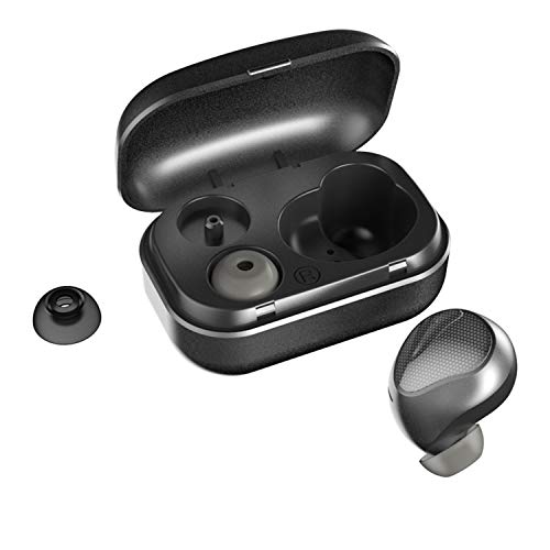 SL-S1 True Wireless in-Ear Premium Mono-Earbud with Magnetic Charging Case Bluetooth IPX5 Waterproof Sweatproof Noise Reduction iPhone Android LG Huawei Samsung HTC (Black)