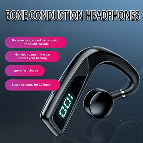 HANILI Ear Hook Bluetooth Wireless Headphone,Non Ear Plug Headset with Microphone,Single Ear Noise Cancelling Earphones Painless Wearing -Green