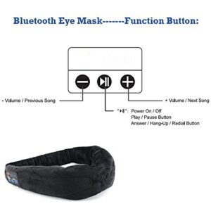 ZEERKEER Bluetooth Eye Mask for Sleeping, Washable Wireless Sleep Headphones with Stereo Speaker and MIC Perfect for Sleeping / Relaxation / Air Travel / Meditation / Insomnia (Black)