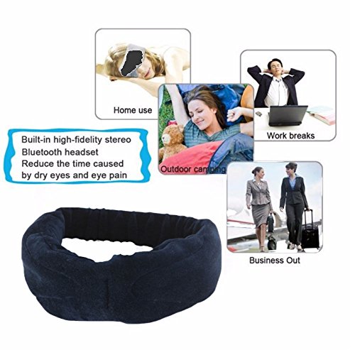 ZEERKEER Bluetooth Eye Mask for Sleeping, Washable Wireless Sleep Headphones with Stereo Speaker and MIC Perfect for Sleeping / Relaxation / Air Travel / Meditation / Insomnia (Black)