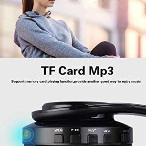 Wireless Headset with Mic, Foldable Bluetooth Headphone with 3.5mm Audio Jack, Built-in Noise Cancelling Microphone, Support for Plug-in Card, for PC, Phone(Black)