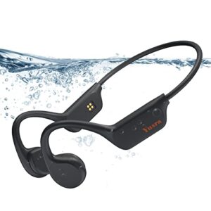 bone conduction headphones, open ear headphones wireless bluetooth 5.3, 32g mp3 player, ip68 waterproof swimming headphones, built-in mic, true wireless headphones for sports, running, cycling, black