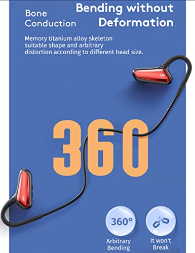 Bone Conduction Headphones Open Ear Wireless Bluetooth 5.2 Sports Headset Waterproof Earbuds with Microphone Long Battery Life Neckband for Running Workout Cycling Android iOS