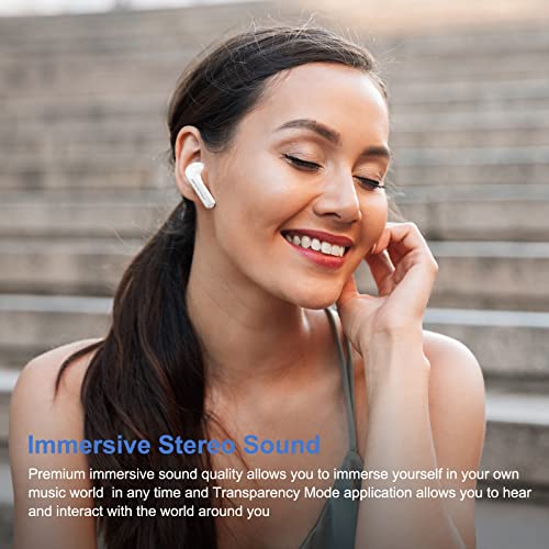 Ears Armour Wireless Earbuds Bluetooth in-Ear Headphones with 4 Microphones Hybrid Active Noise Cancelling Transparency Mode 26-H Playtime Immersive Stereo Sound TWS Earphones for Running and Call