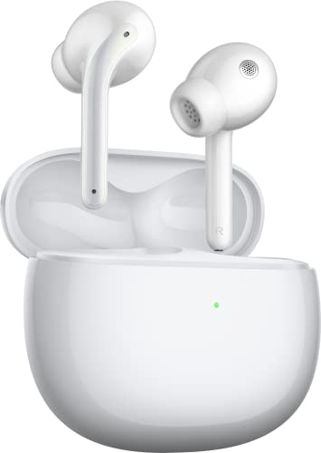 Xiaomi Buds 3, Up to 40dB ANC, 3 ANC Modes, Dual Transparency Modes, Dual-Magnetic Dynamic Driver, Hi-Fi Sound Quality, 32 Hours Battery Life, IP55 Dust and Water Resistance, Wireless Charging, White