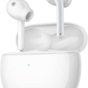 Xiaomi Buds 3, Up to 40dB ANC, 3 ANC Modes, Dual Transparency Modes, Dual-Magnetic Dynamic Driver, Hi-Fi Sound Quality, 32 Hours Battery Life, IP55 Dust and Water Resistance, Wireless Charging, White